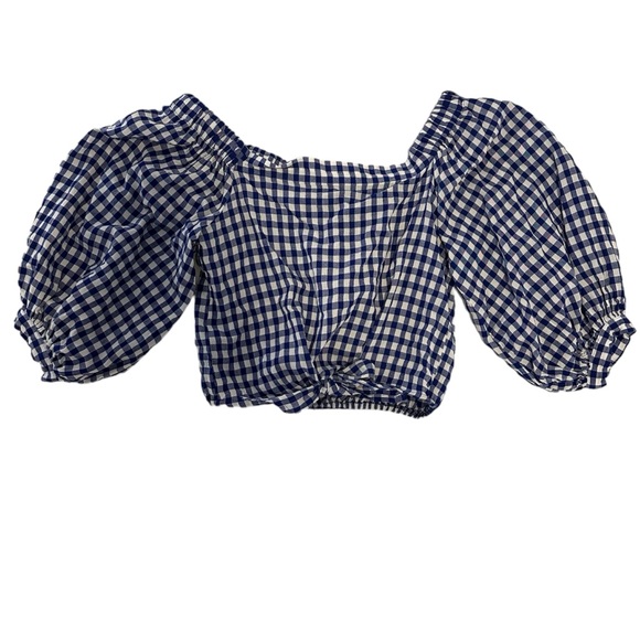 Forever 21 | Tops | Gingham Puff Sleeve Crop Top | Poshmark